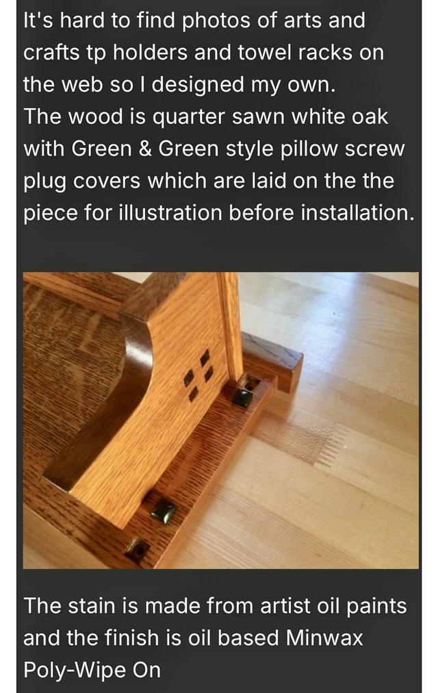 Arts and Crafts Style Towel Bars And Toilet Paper Holders - Woodworking ...