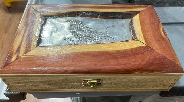 Punched metal raven box - Woodworking Project by Dave Polaschek ...