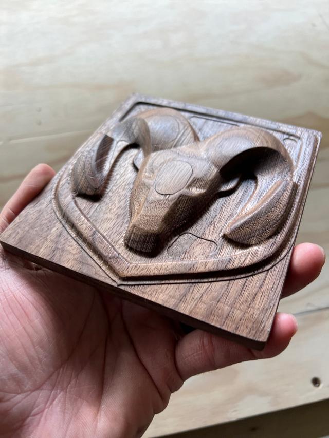 3D Walnut RAM Logo - Woodworking Project by Shiro Campos - Craftisian