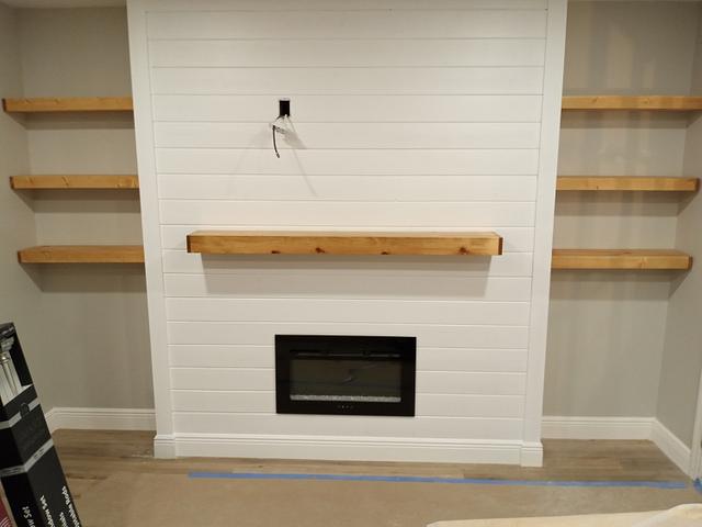 Bump-out Electric Fireplace Wall - Woodworking Project by Clayton James ...
