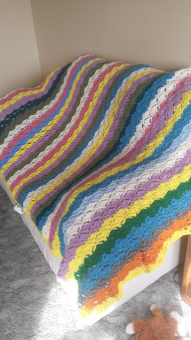 Colorful Striped Afghan and Granny Square Afghan - Needleworking ...