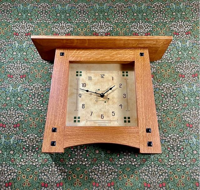 Arts And Crafts Style Wall Clock With Greene And Greene Ebony Plugs ...