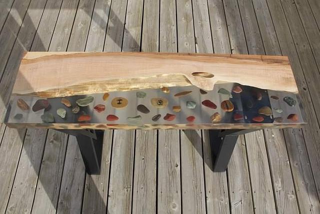 River Rock Console Table - Woodworking Project by scorpionwerx - Craftisian