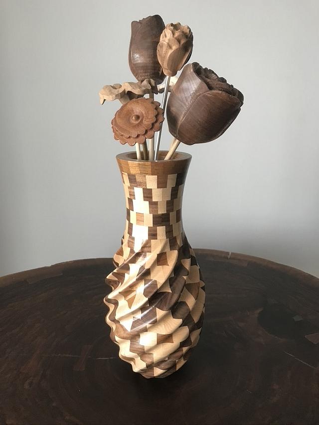 Segmented 4-Axis CNC Carved Vase #1 - Woodworking Project by ...