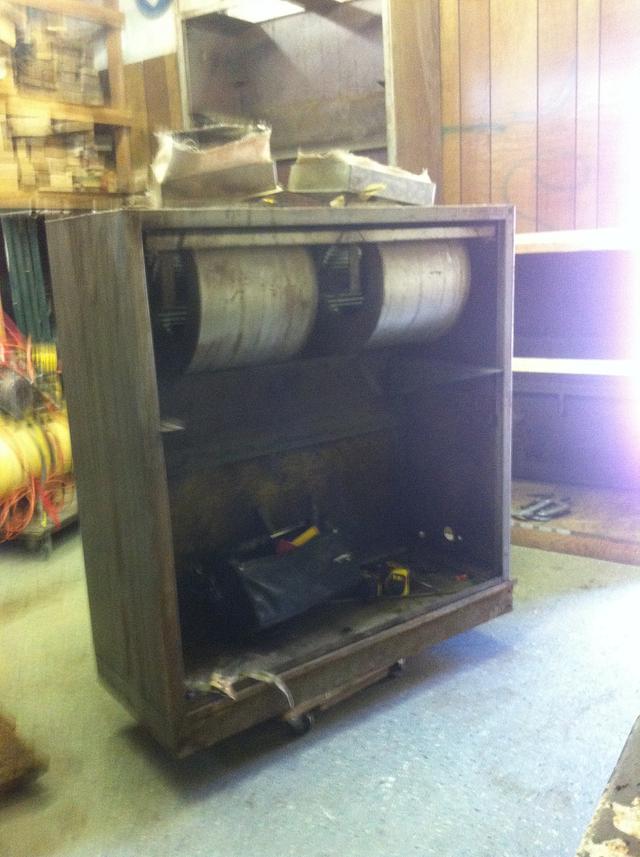 From old air handler to wood stash by Jay - Craftisian