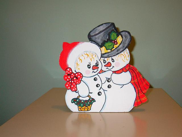 Snowman and snow lady - Woodworking Project by Darlene - Craftisian