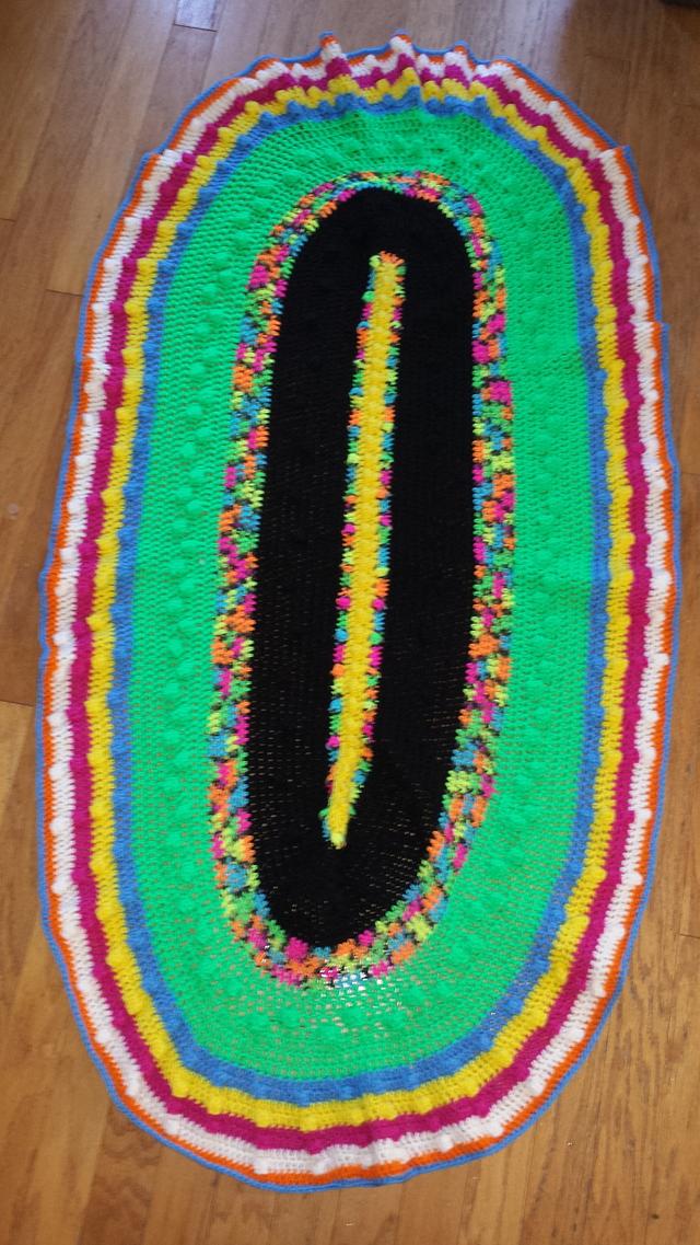 oval afghan w/fleece backing - Needleworking Project by sherry sanders ...