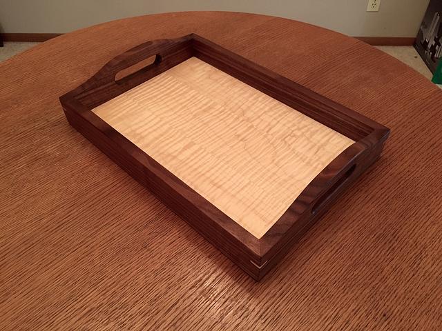 Walnut and curly maple serving tray - Woodworking Project by Nick Endle ...