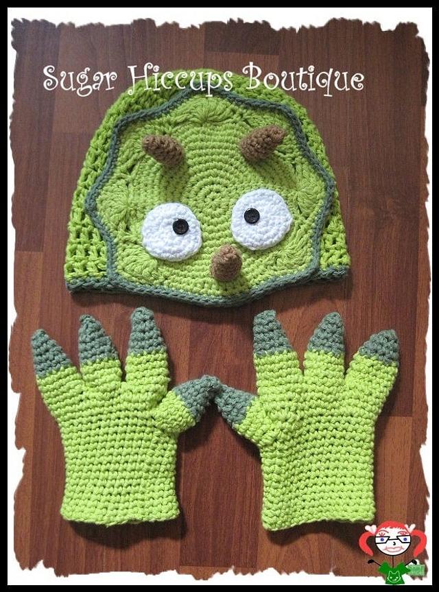 Triceratops Crochet Hat and Claw Gloves - Needleworking Project by ...