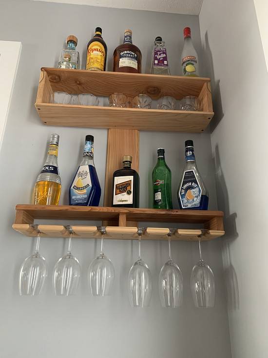 Wine/Liquor Shelf - Woodworking Project by Rosebud613 - Craftisian
